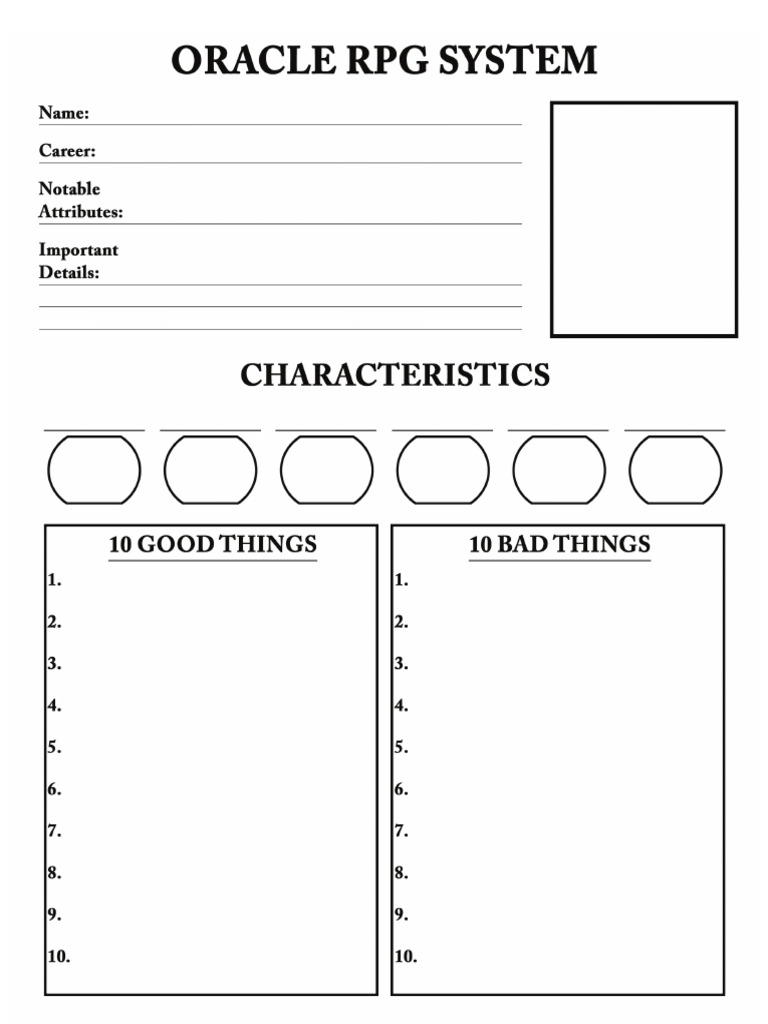Oracle Character Sheet | PDF