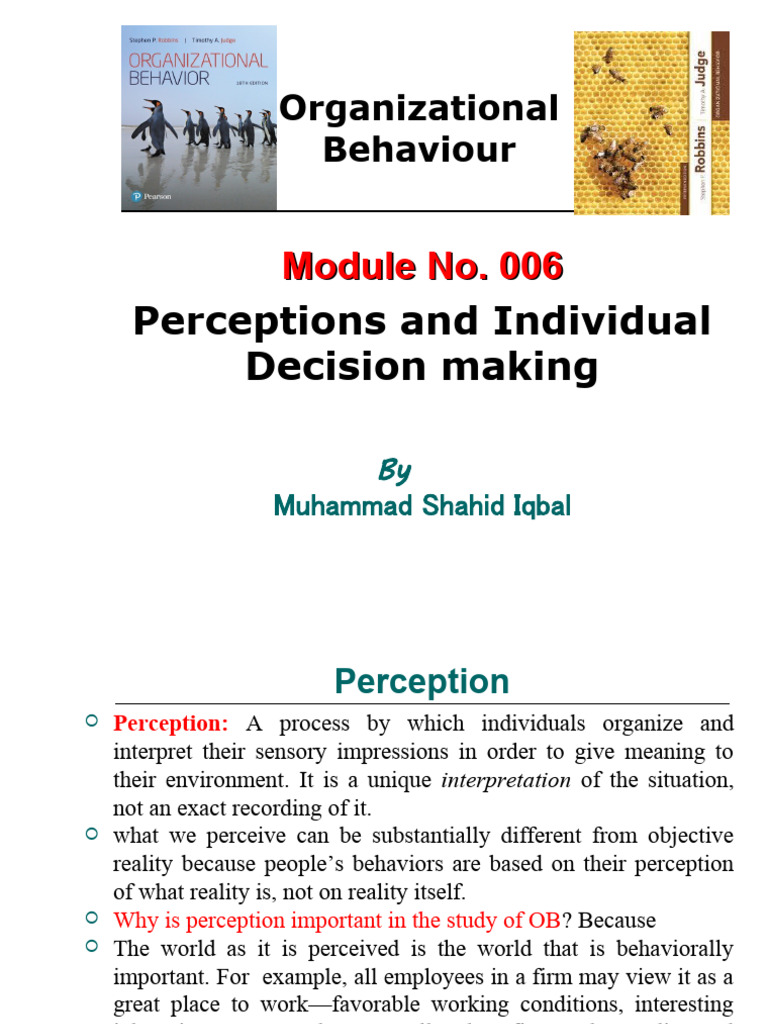 Module OB 006 | PDF | Decision Making | Perception