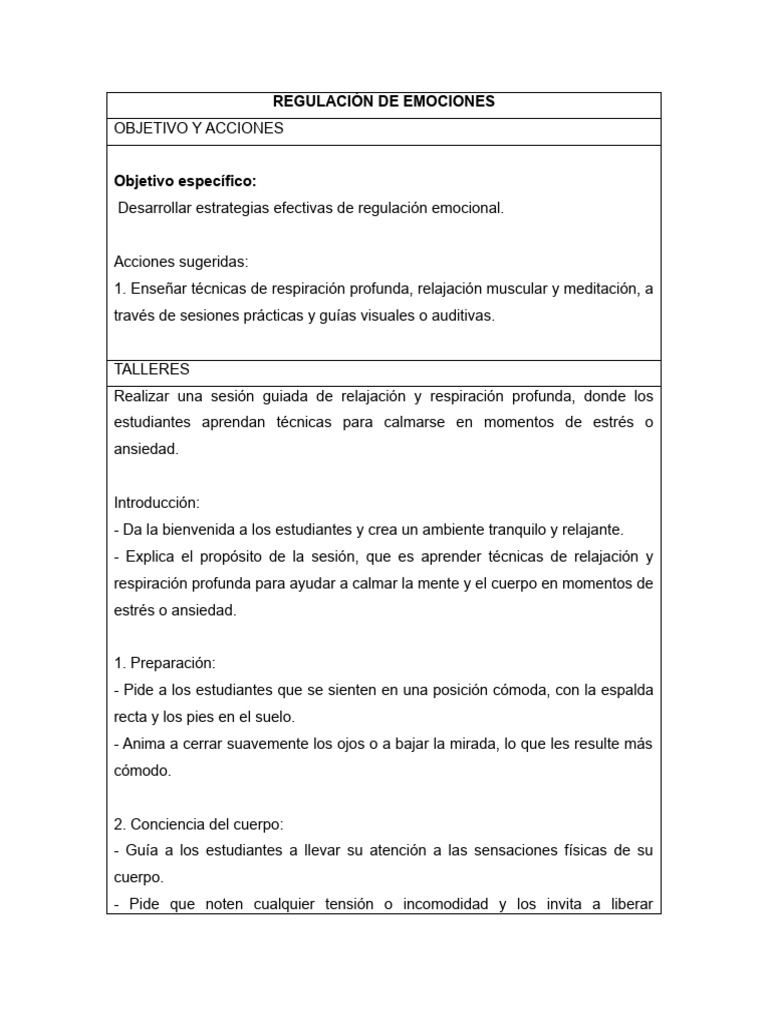 Regulación de Emociones Mas Actividades | PDF | Las emociones | Bailes