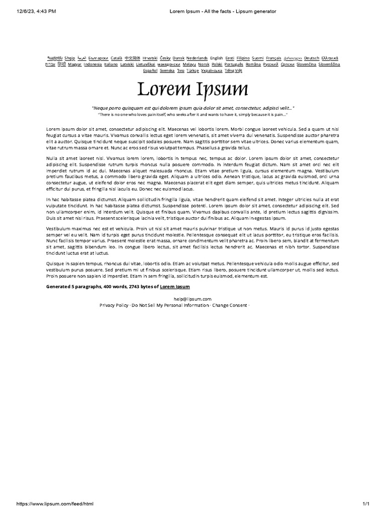 05 Lorem Ipsum - All The Facts - Lipsum Generator | PDF