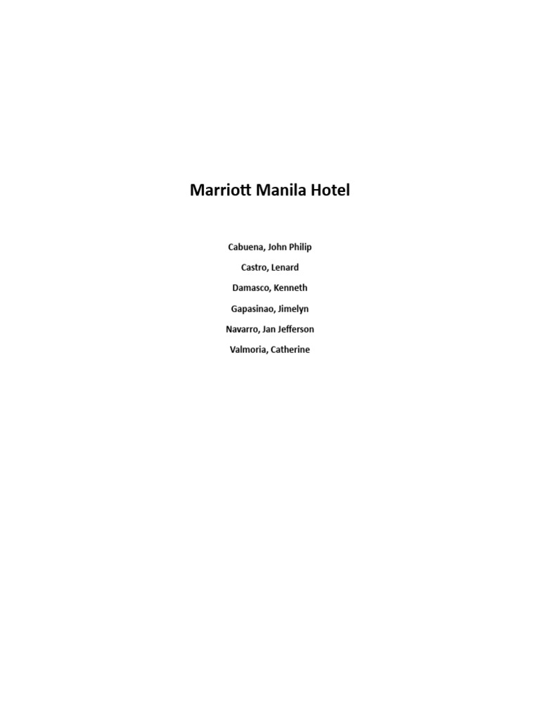 Marriott Manila HotelV2 | PDF | Learning | Philippines