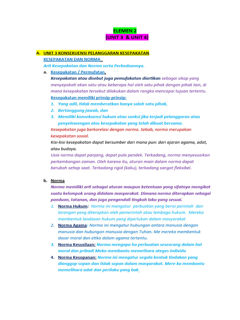 Elemen 2 (Unit 3 & Unit 4) | PDF