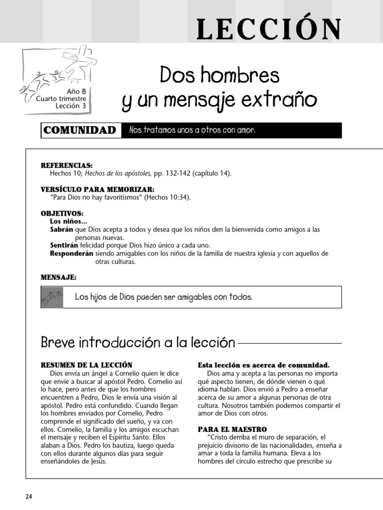 Dos Hombres y Un Mensaje Extraño: Lección | PDF | San Pedro | Amor