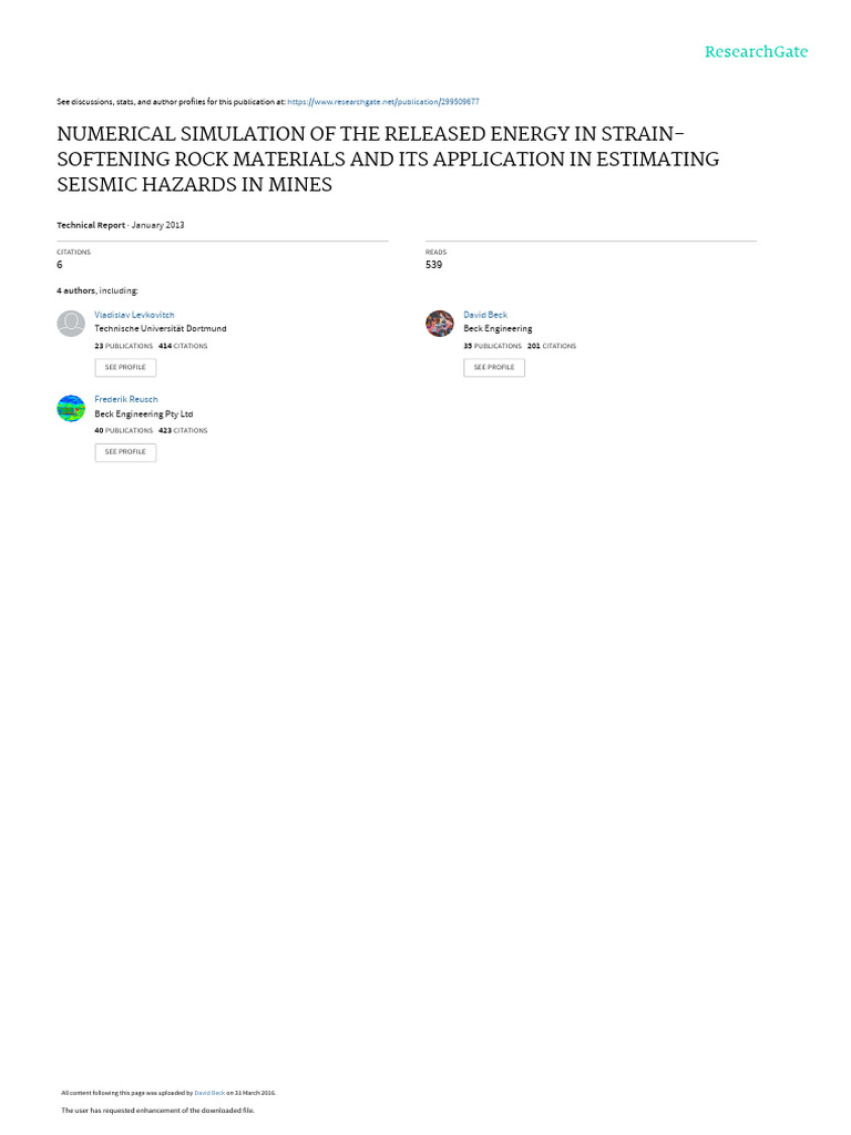 Softening Behavior - Fred Et - Al. | PDF | Stress (Mechanics) | Earthquakes