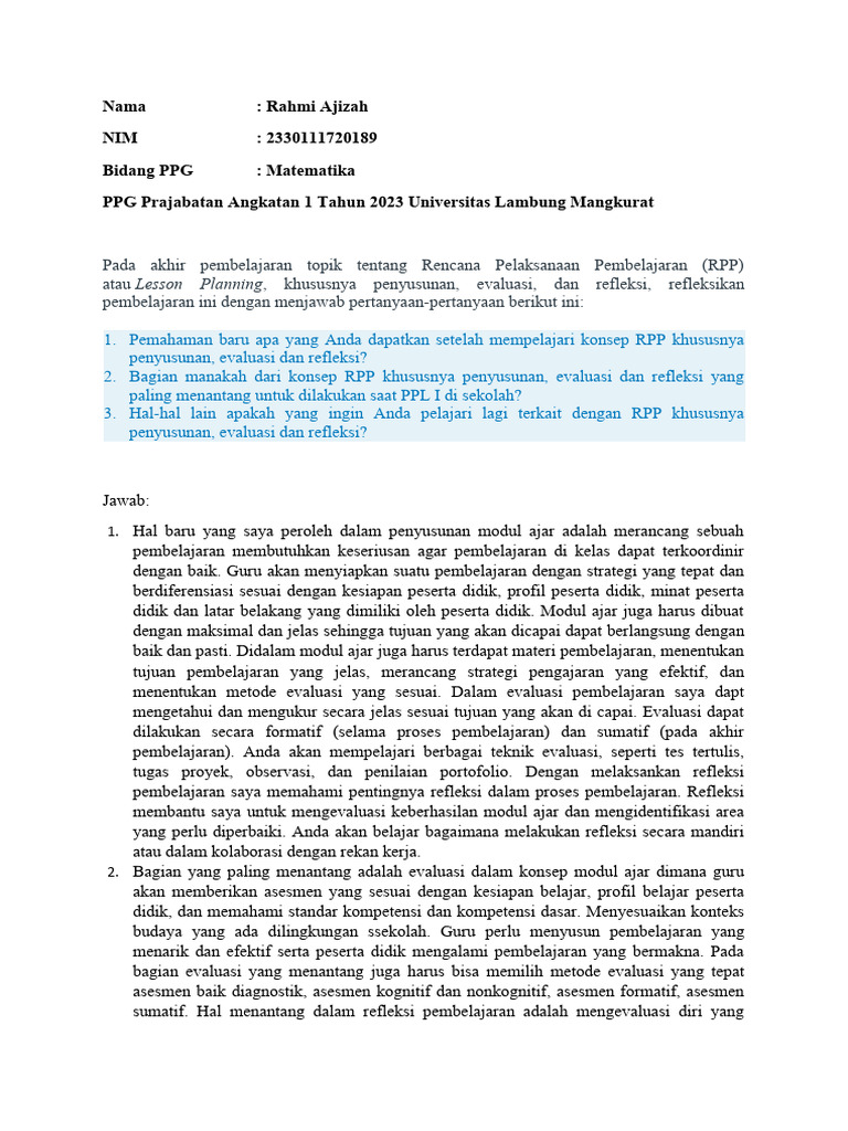 Topik 2 (Aksi Nyata) - PPDP | PDF
