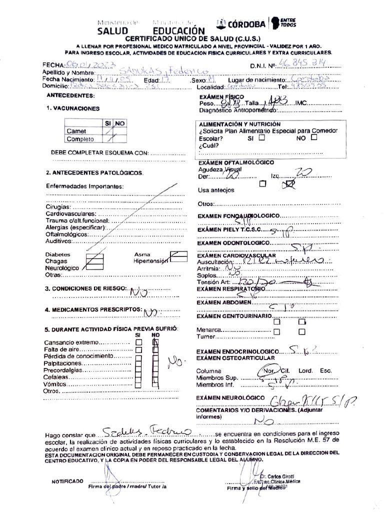 Cus 2023 | PDF | Medicina CLINICA | Ciencias de la Salud