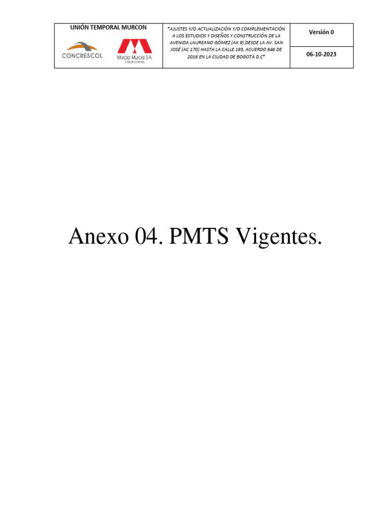 Anexo 04. PMTS Vigentes | PDF