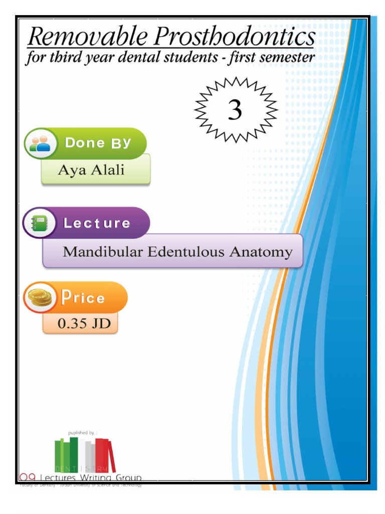 Prostho 3rd Lecture, Mandibular Edentulous Anatomy | PDF | Dentures ...