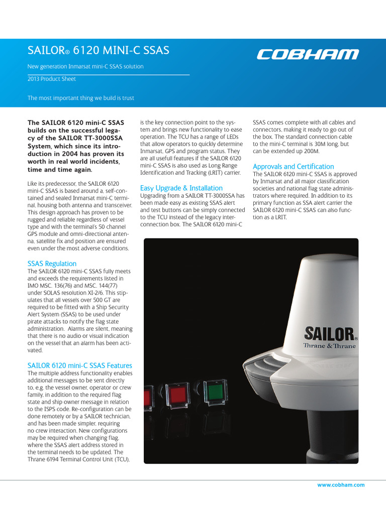 SAILOR 6120 Mini C SSAS | PDF | Electronics | Information And ...