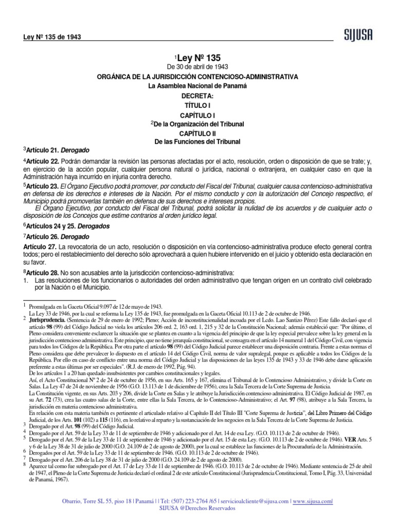 Ley 135 de 1943 | PDF | Fiscal | Caso de ley