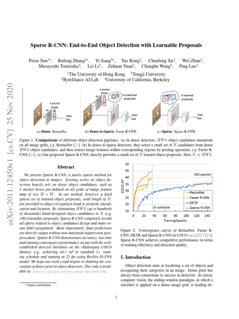 Sparse R-CNN - End-to-End Object Detection With Learnable Proposals | PDF | Applied Mathematics ...