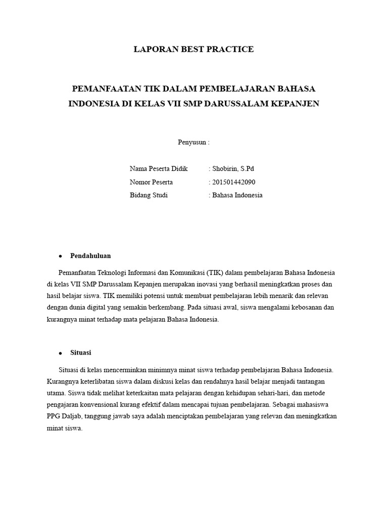 Laporan Best Practice | PDF