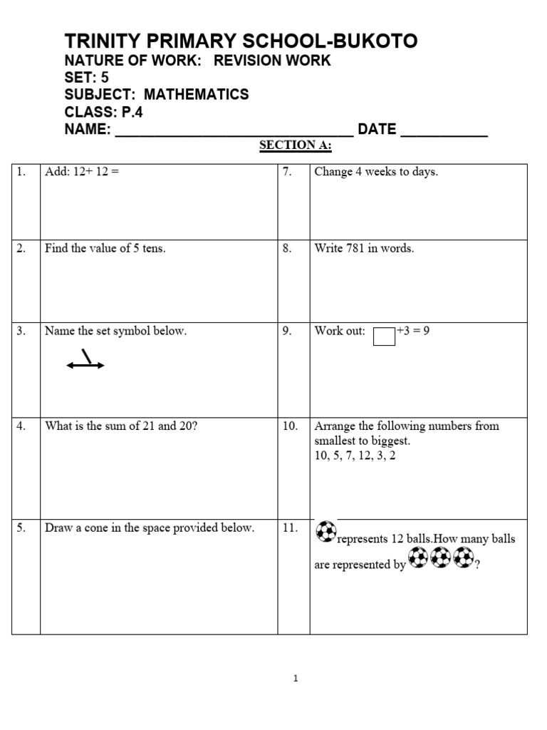 P.4 MTC June | PDF | Arithmetic | Mathematics