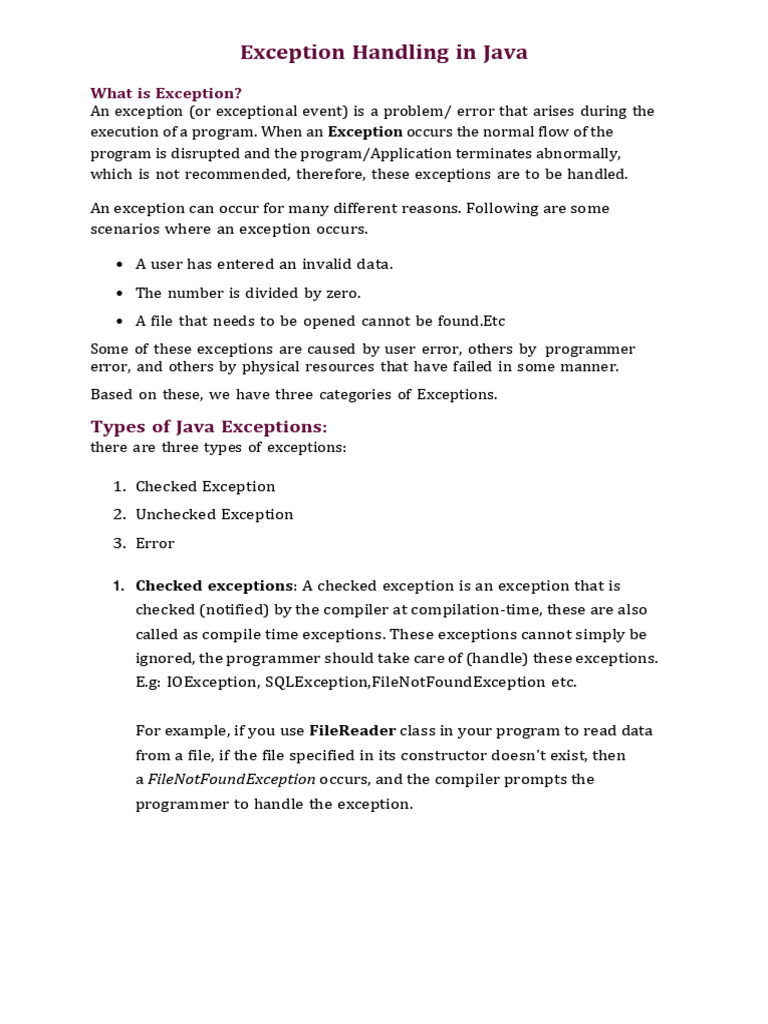 Exception Handling-Converted1 | PDF | Method (Computer Programming) | Class (Computer Programming)