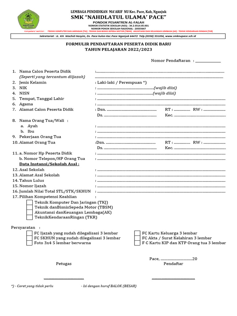 Formulir PPDB 2021 | PDF