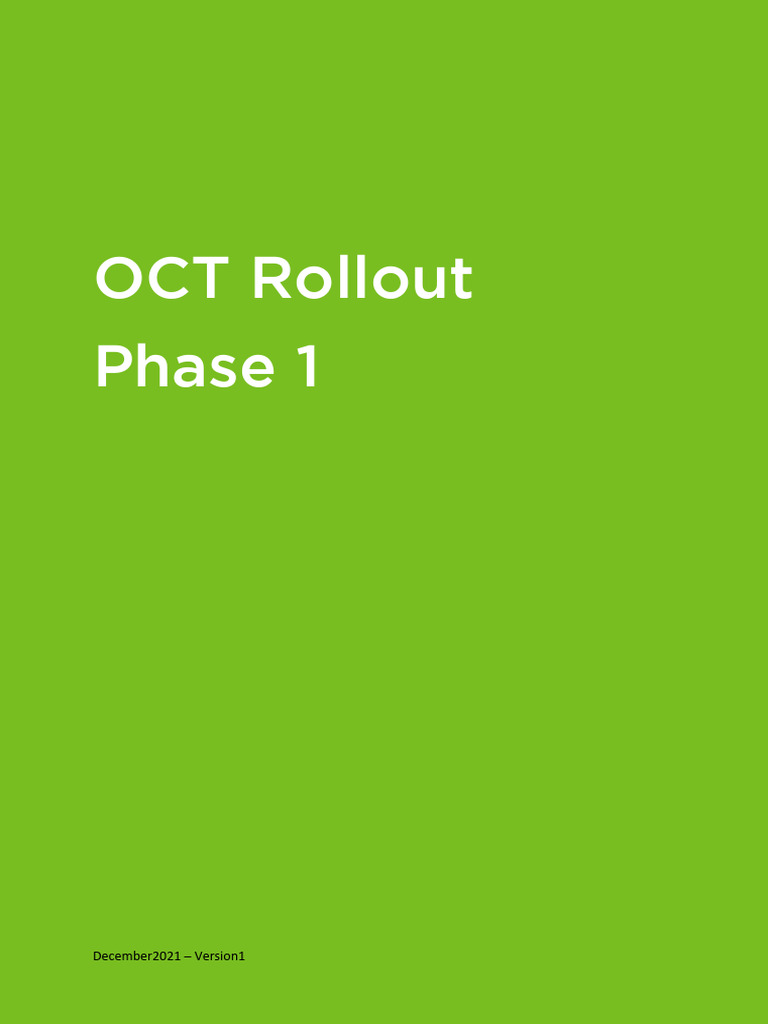 OCT Rollout Phase 1: December2021 - Version1 | PDF | Glaucoma | Medical ...