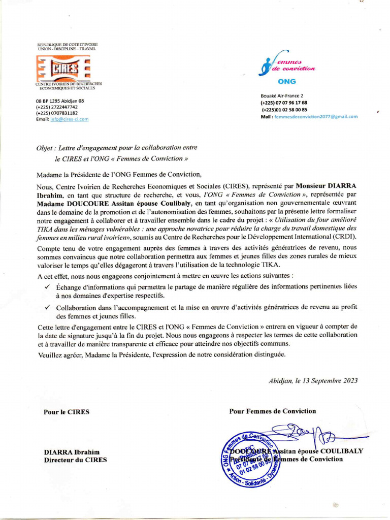 Lettre D'engagement | PDF