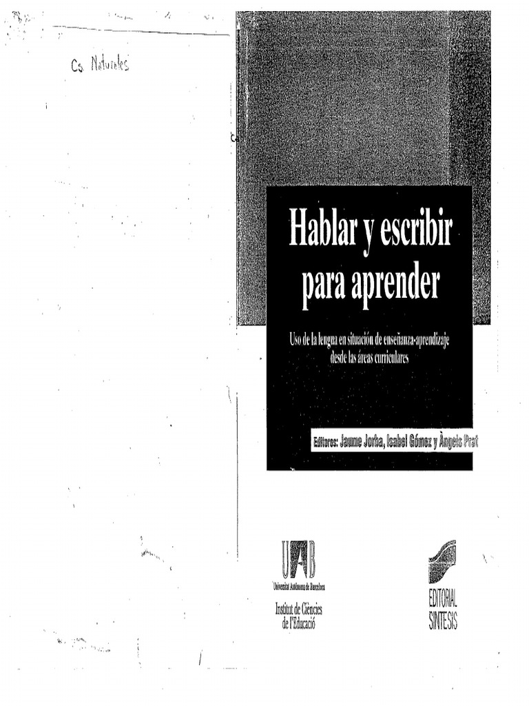 Hablar y Escribir para Aprender-1-1 | PDF