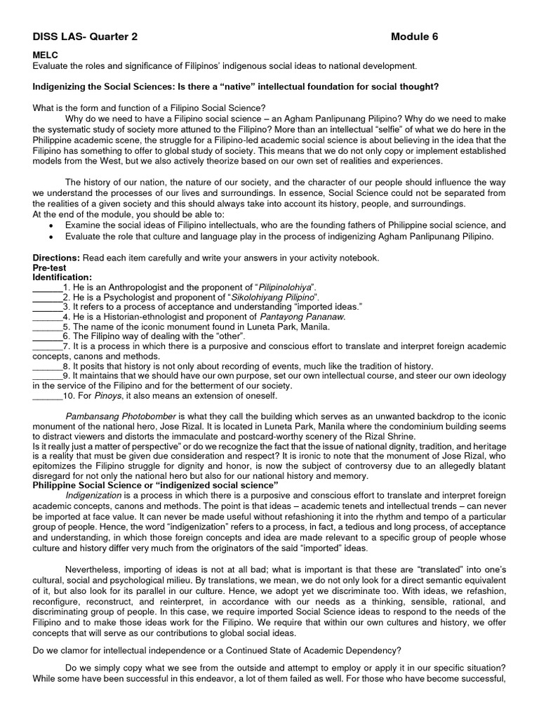 Diss Activities Week 6 | PDF | Science