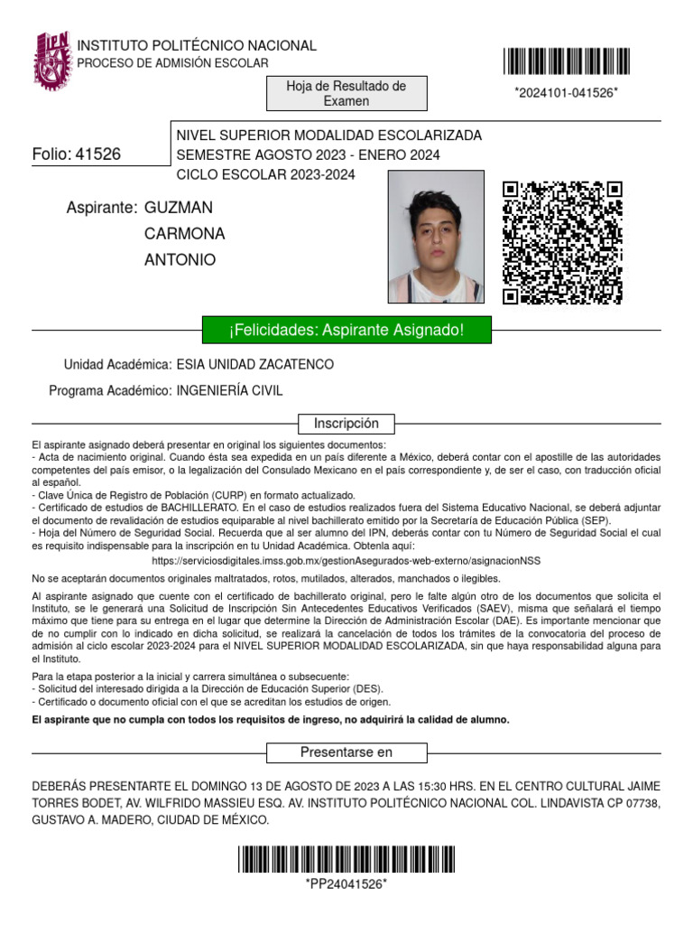 Resultado IPN GCA | PDF