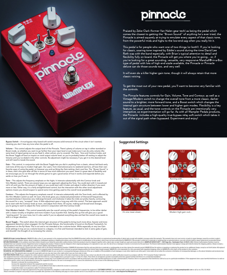 Pinnacle Standard 2019 User Manual | PDF | Electromagnetic Interference ...