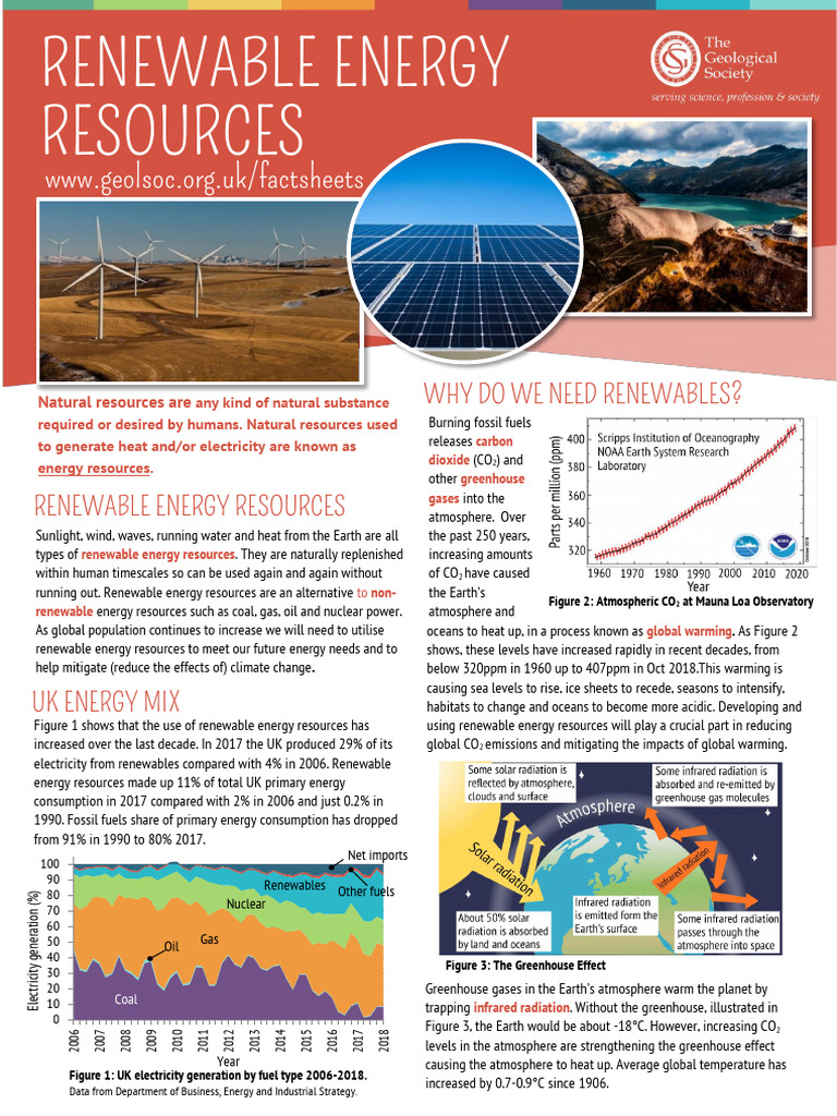 Renewable Energy Factsheet KS4 | PDF | Climate Change | Renewable Energy