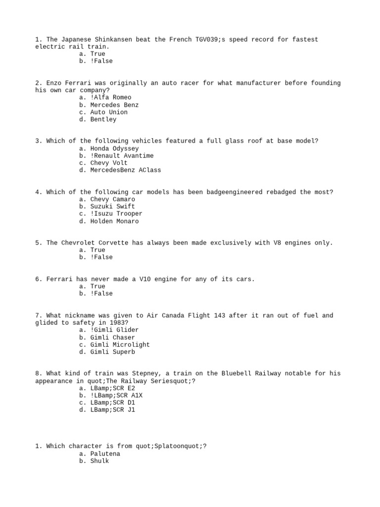 MU106 Pset 8 | PDF | Chevrolet | Industries