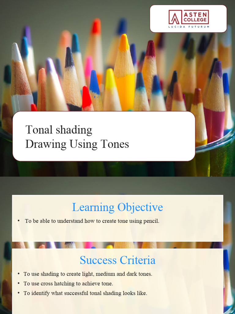 Year Seven and Eight - Tonal Shading Presentationnc632 | PDF | Drawing ...