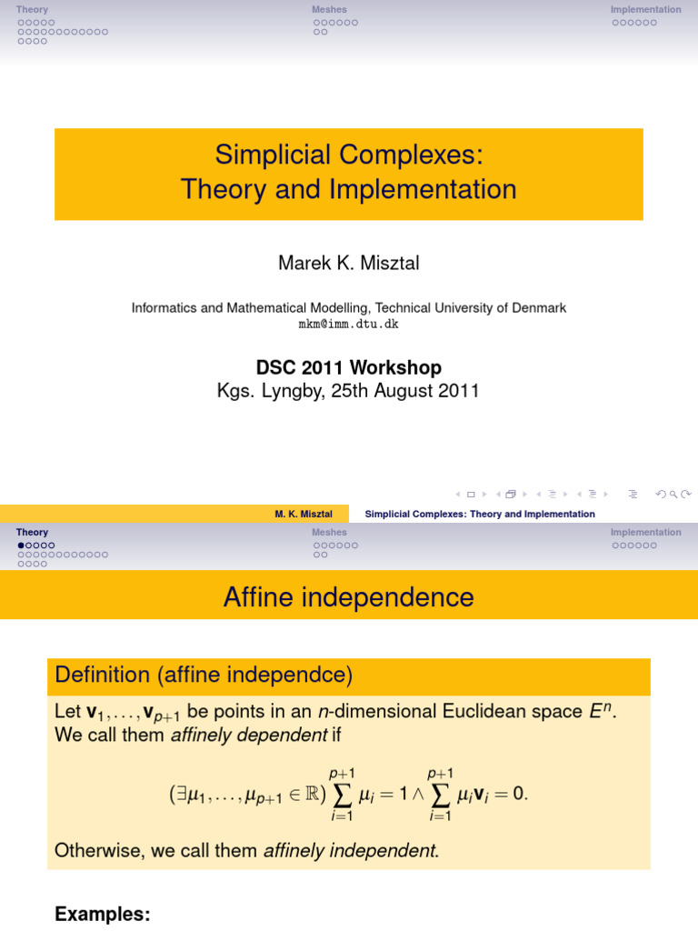 Affine Independence in Simplicial Complexes | PDF | Geometry ...