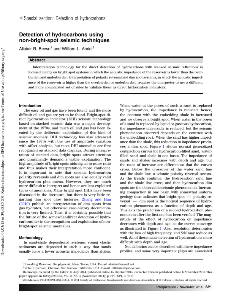 Detection of Hydrocarbons Using | PDF | Reflection Seismology | Petroleum Reservoir