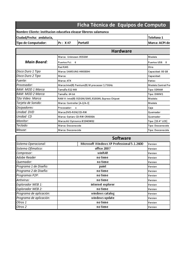 Ficha Tecnica 2 | PDF | Microprocesador | Red de computadoras
