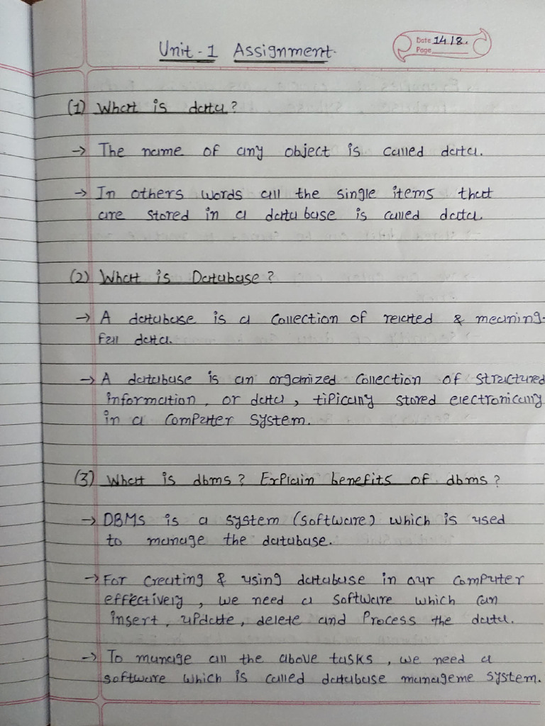 Oracle Unit 1 Assignment Pdf Relational Database Computer Data