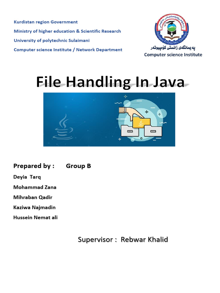 File Handling in Java | PDF | Computer File | Input/Output File Handling in Java | PDF | Computer File | Input/Output