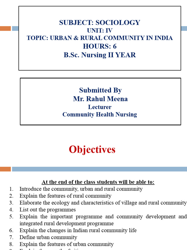 Urban and Rural Community in India | PDF | Slum | Urbanization
