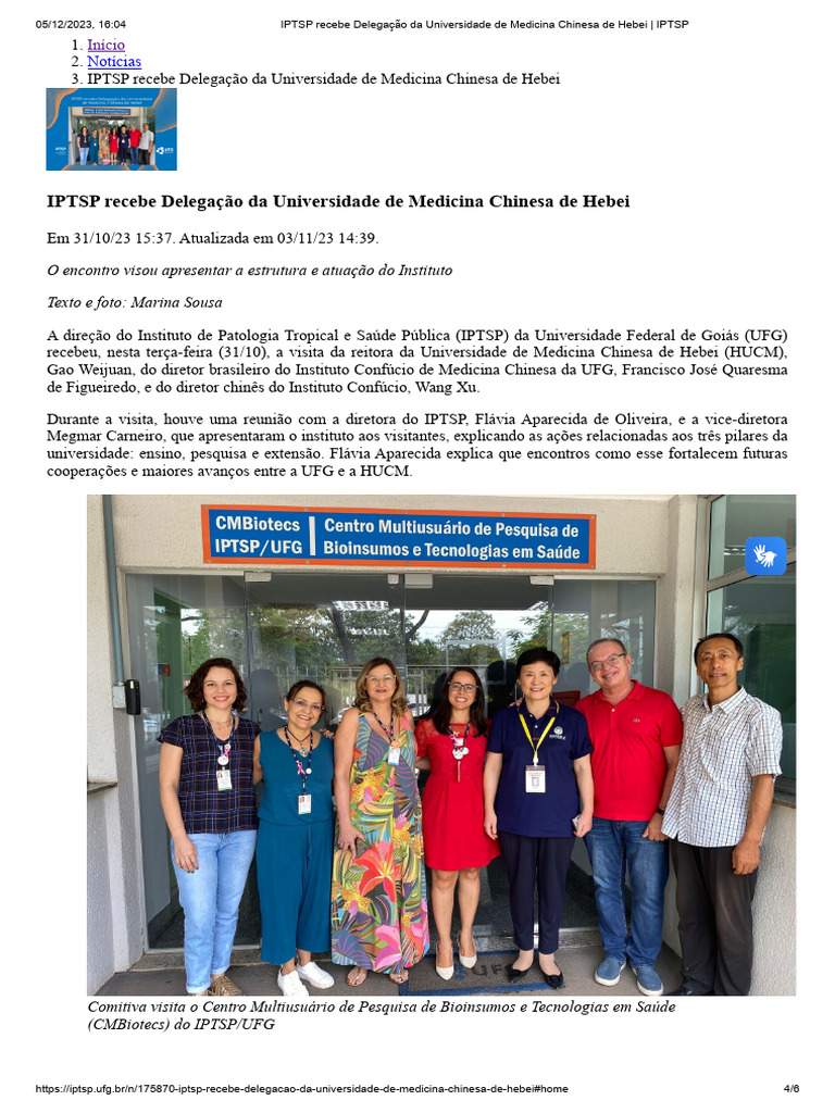 IPTSP Recebe Delegação Da Universidade de Medicina Chinesa de Hebei ...