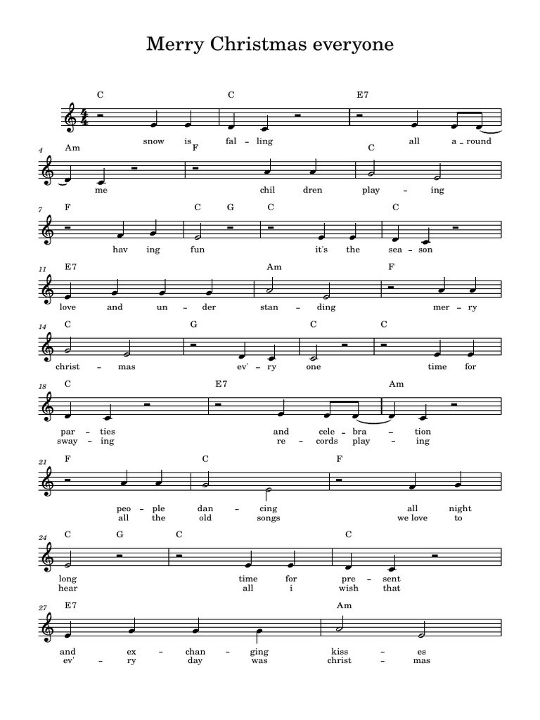 Merry Christmas Song Lyrics | PDF