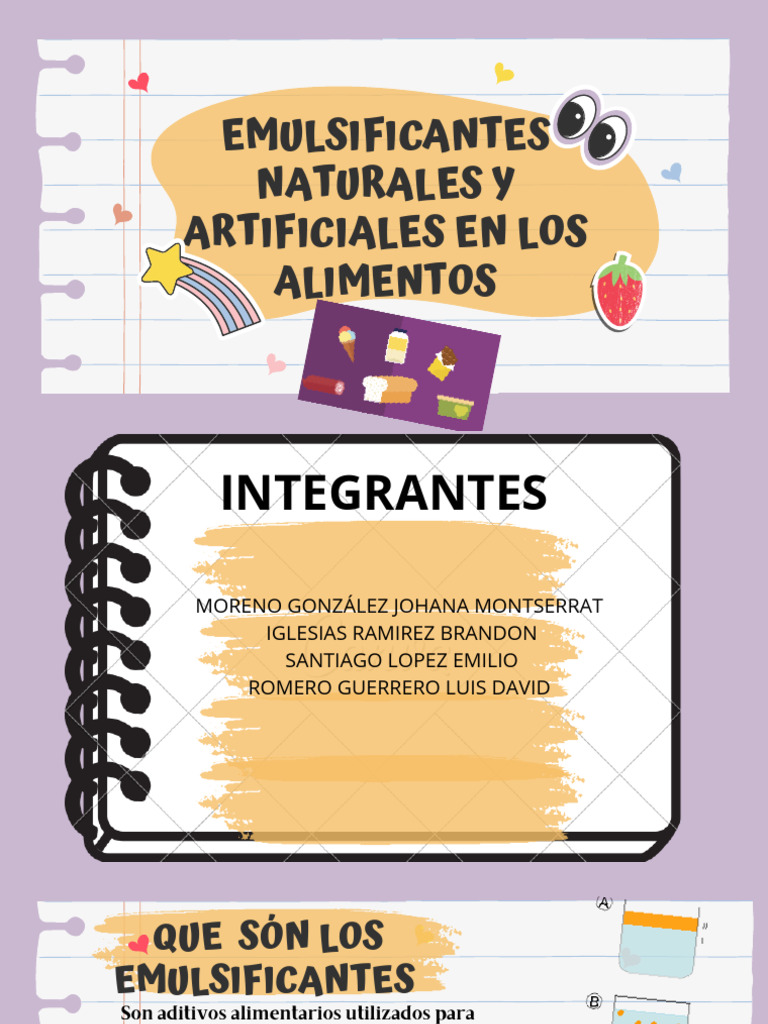 Emulsionantes Naturales y Artificiales | PDF | Emulsión | Alimentos