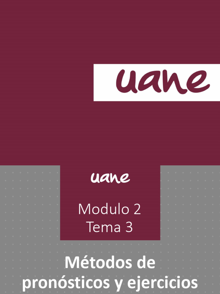 Metodos de Pronosticos y Ejercicios | PDF