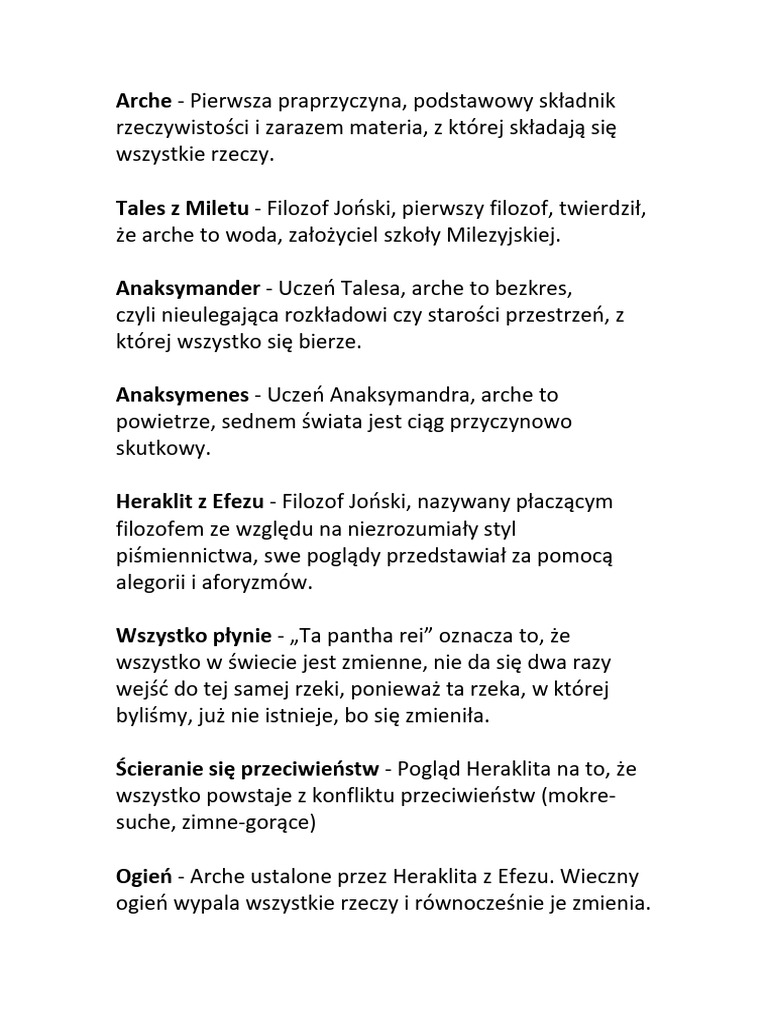 Notatki Na Historię Filozofii 1 0 Pdf