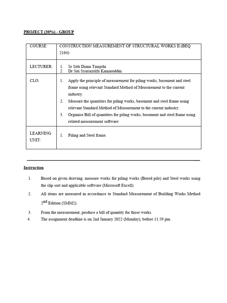 Construction Measurement Project Guide | PDF | Measurement | Science