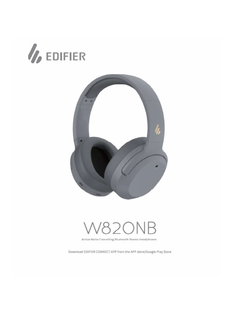 Manual Do Usuário Fone de Ouvido Bluetooth Edifier W820NB | PDF