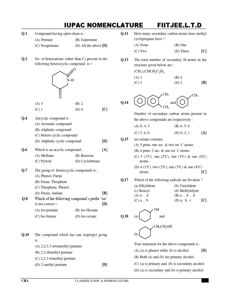 Classification Iupac | PDF | Methyl Group | Carboxylic Acid