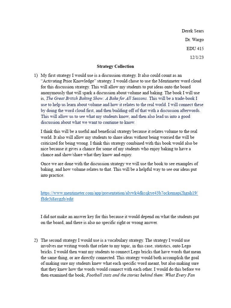 Strategy Collection Paper | PDF | Numbers | Square Root