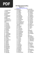 8th Grade Spelling Words LIst | PDF