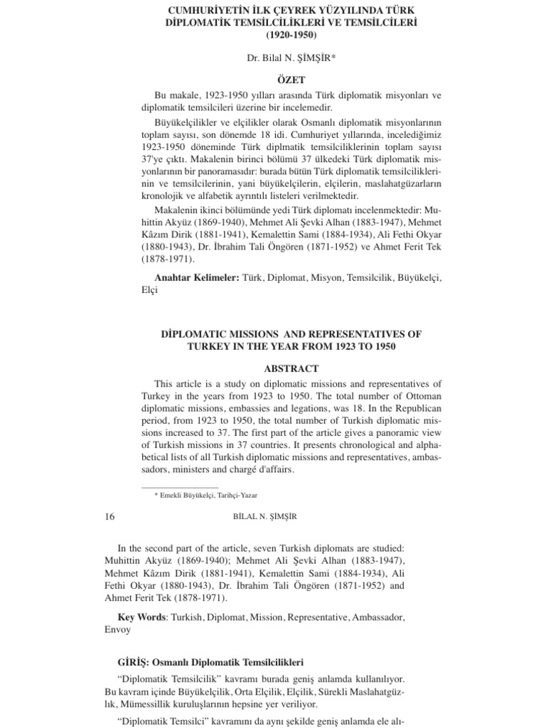 Diplomatlar Ve Temsilciler (Dışarıdaki) | PDF