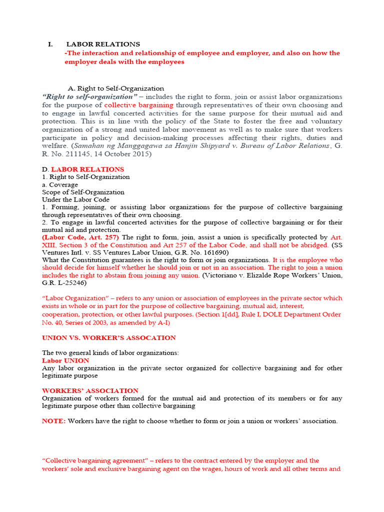 Labor Relation | PDF | Collective Bargaining | Employment