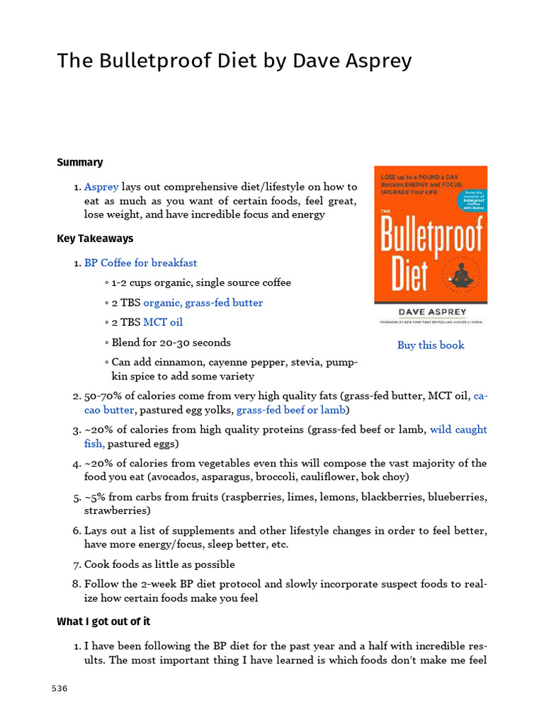 The Bulletproof Diet Overview | PDF | Dieting | Sleep