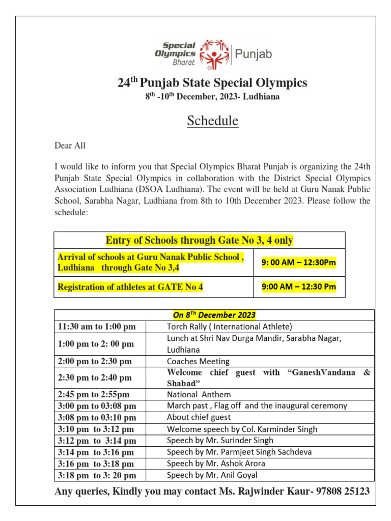 24th Pb. State Games - Schedule (2) Final | PDF