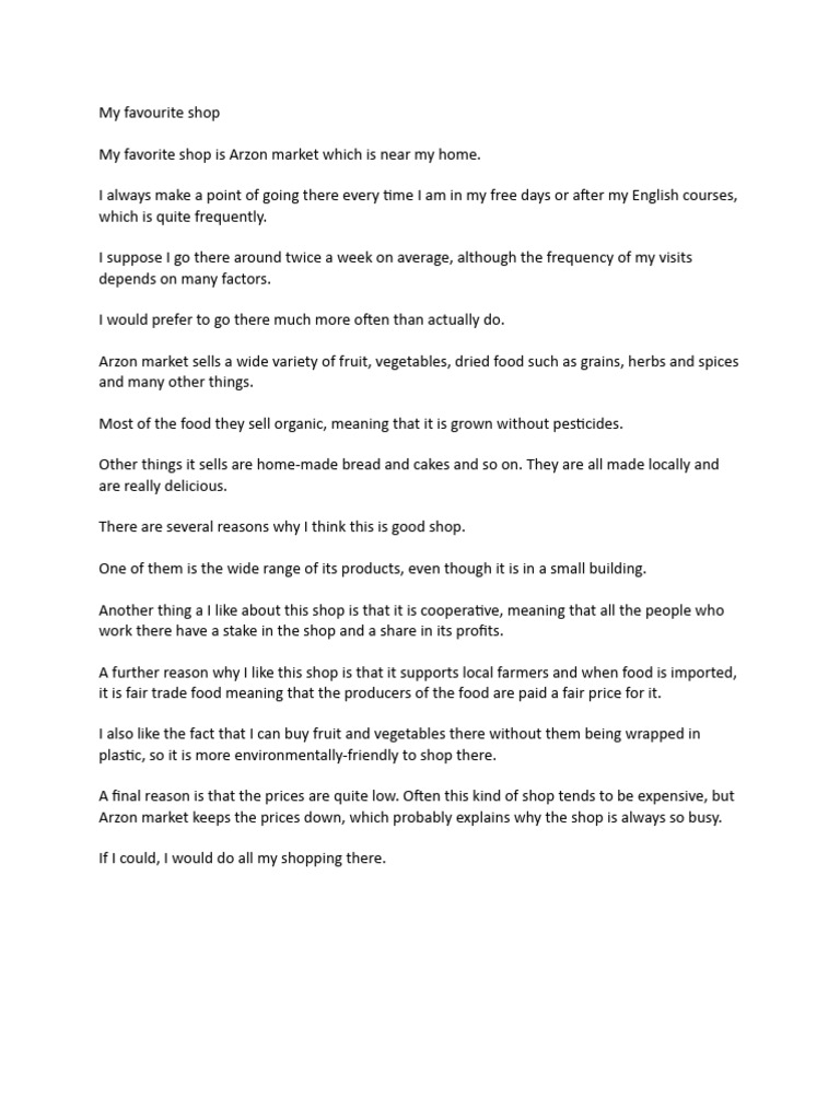 My Favourite Shop | PDF