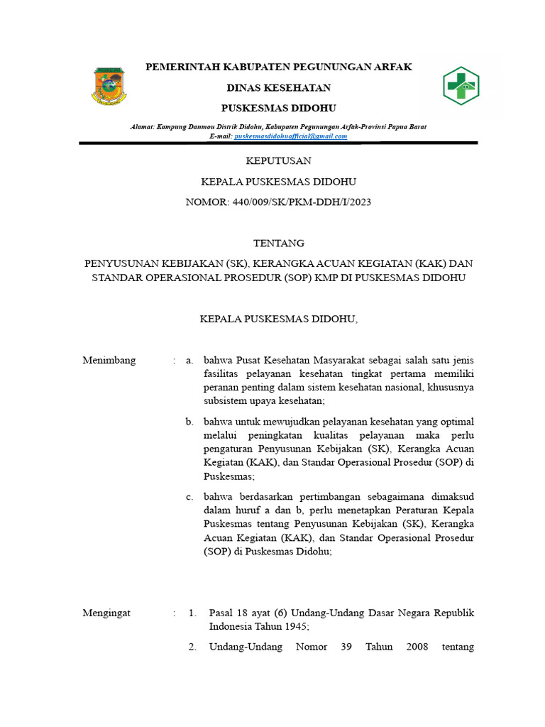 SK Sop Dan Kak | PDF